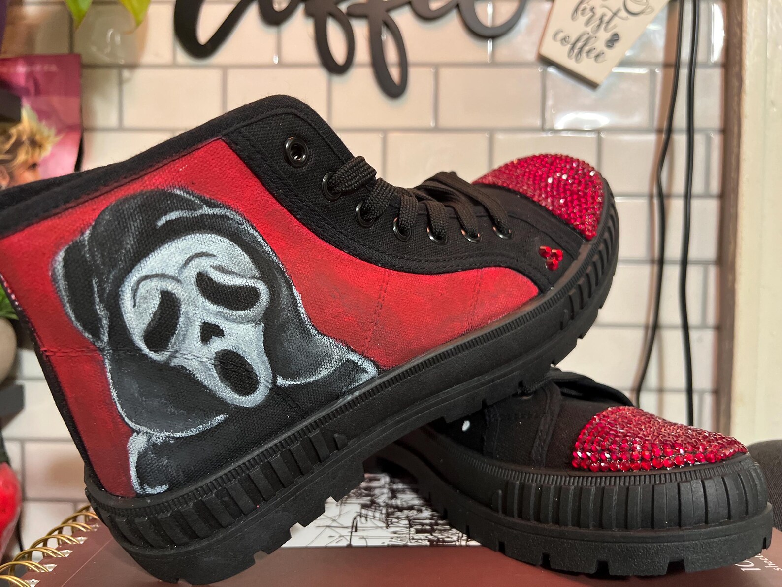 Ghostface Hand Painted Sneakers - Etsy