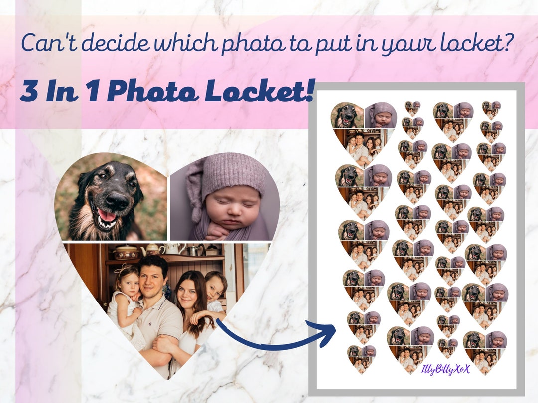 Printed Love Heart Locket Photo Print | Mini Heart Photo | Locket Photo ...