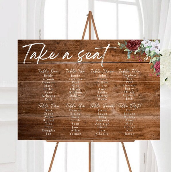 Wedding Table Plan - Etsy