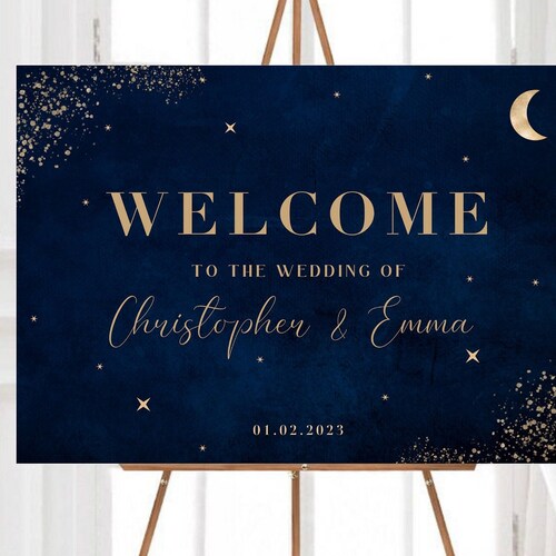 Celestial Wedding Welcome Sign Starry Night Sky Wedding - Etsy