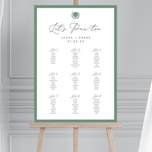ELEGANT GOLF THEMED Wedding Table Plan, Golf Course Seating Chart, Par ...