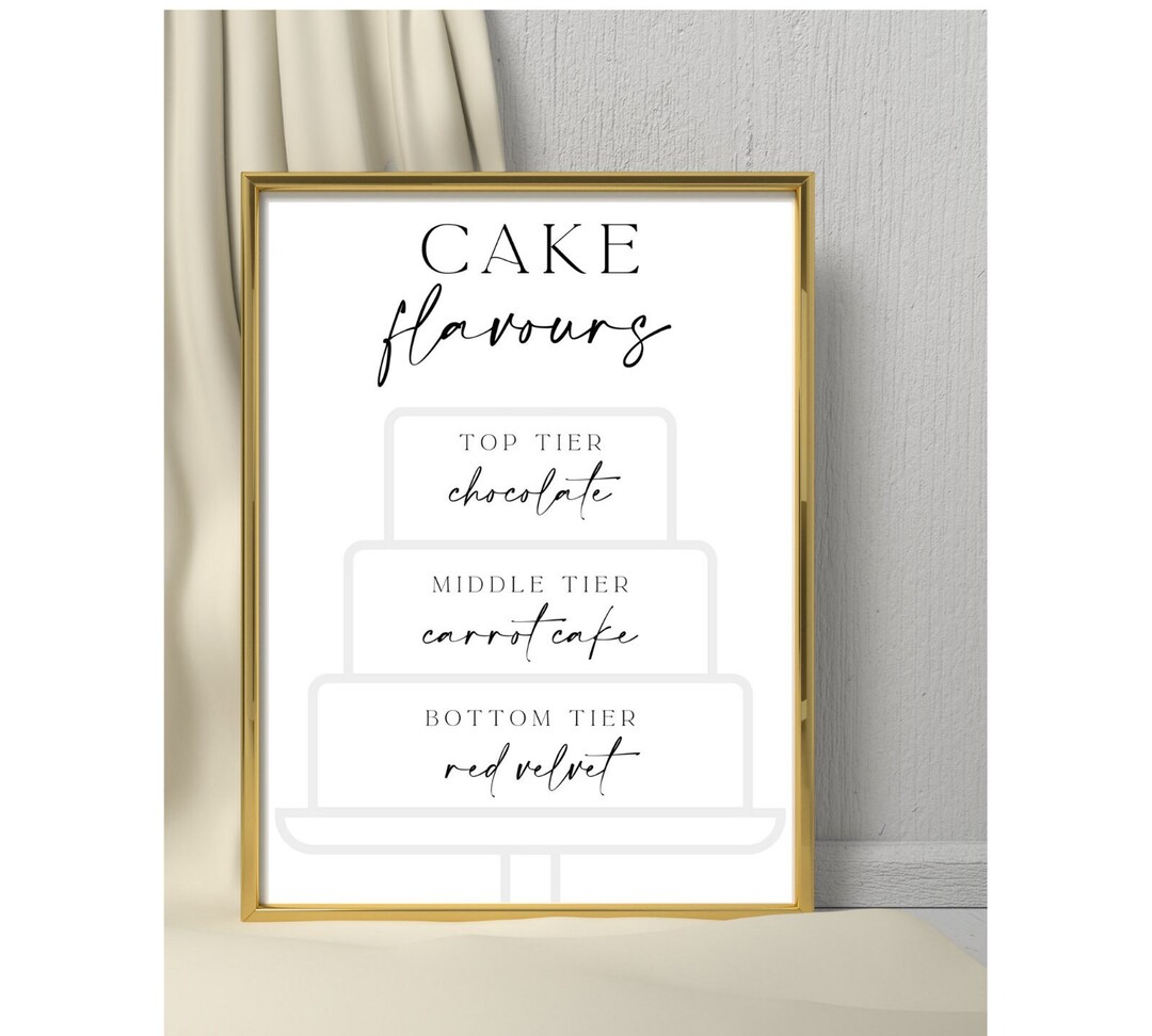 Cake Menu, Cake Flavours Sign, Let's Eat Cake Sign, Wedding Cake Sign ...