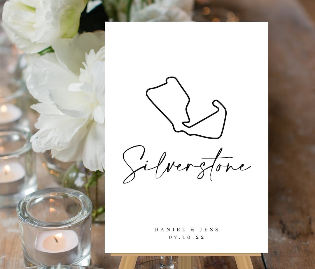 F1 RACETRACK THEMED Wedding Table Numbers, Modern Table Name Sign Grand ...