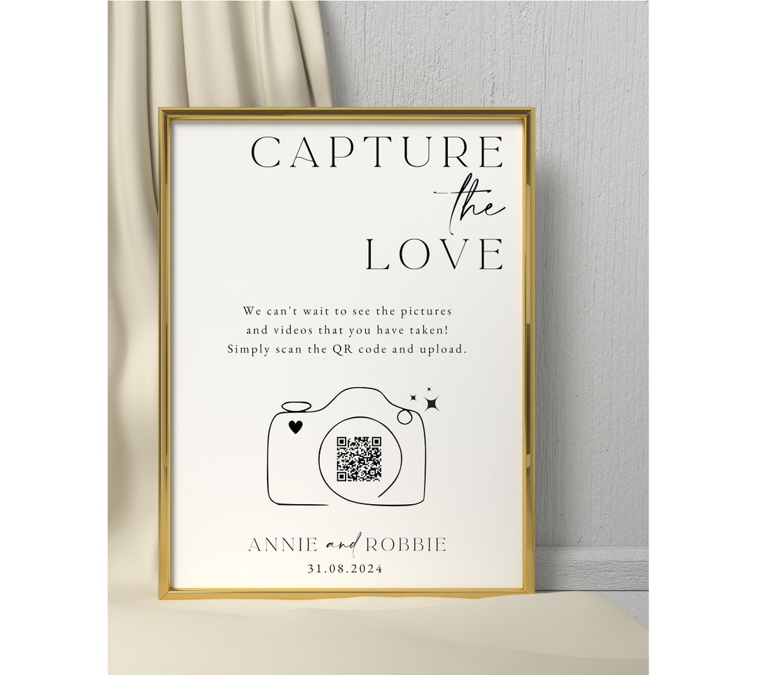 Wedding Picture QR Code, Wedding Photo Upload Sign, Photo QR Code ...