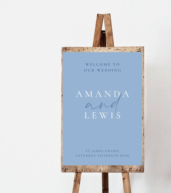 Powder Blue Wedding Welcome Sign Baby Blue Wedding Sign | Etsy