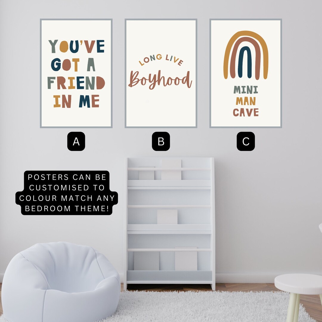 Boys Neutral Playroom Posters, Kids Room Decor, Long Live Boyhood ...