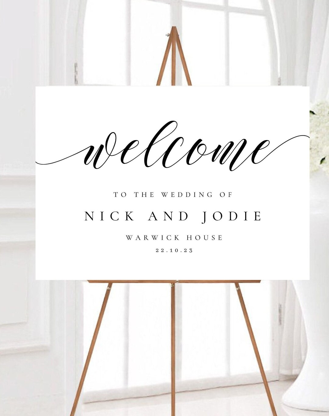 Minimalist Black & White Wedding Welcome Sign, Modern Wedding Sign ...