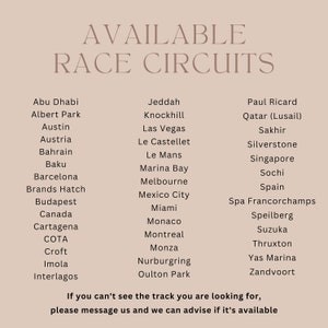 F1 RACETRACK THEMED Wedding Table Plan, Grand Prix Seating Chart ...