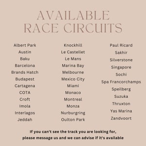 F1 RACETRACK THEMED Wedding Table Numbers Modern Table Name - Etsy UK