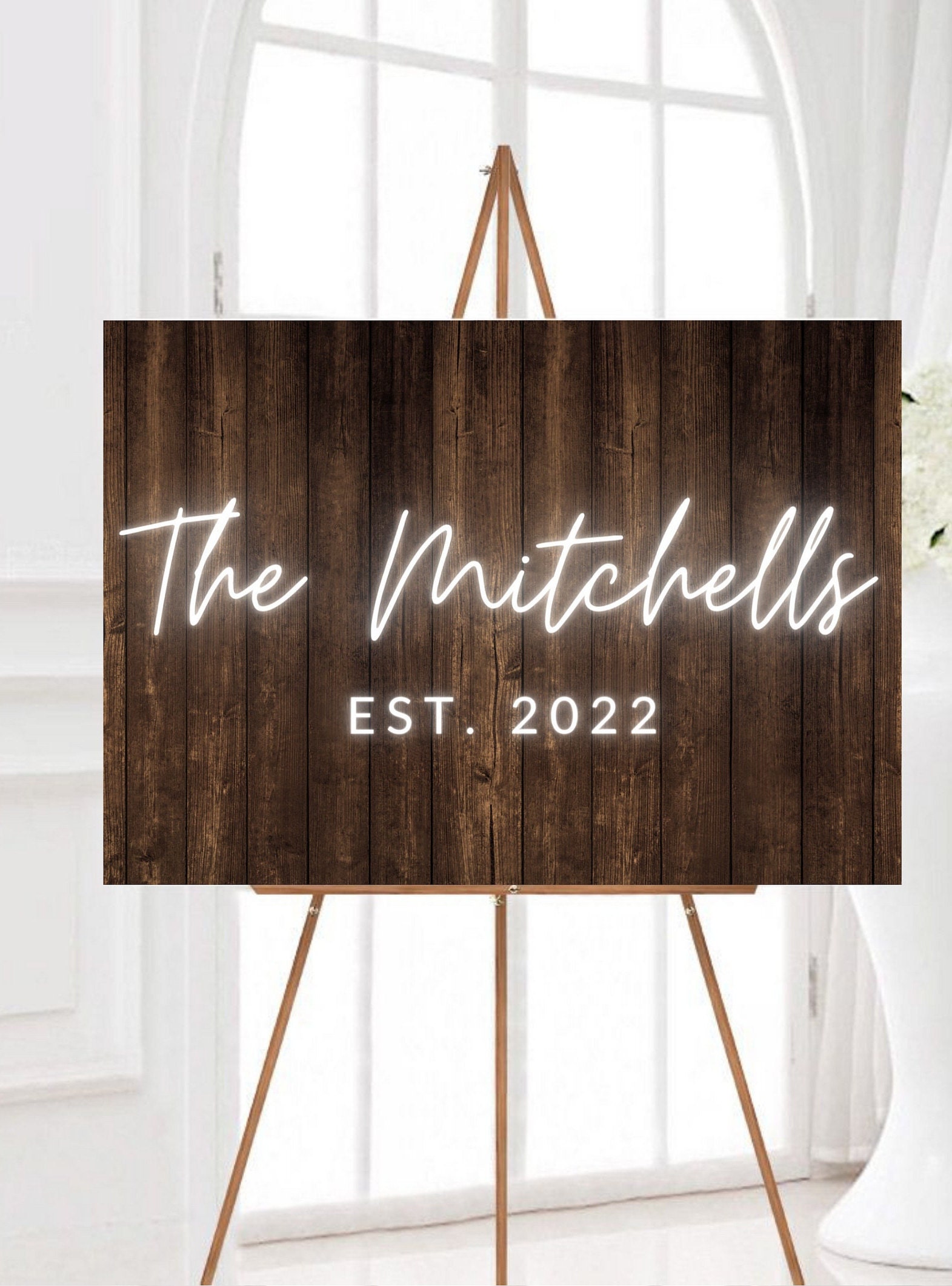 Wooden Neon Effect Wedding Sign Rustic LED Neon Effect - Etsy