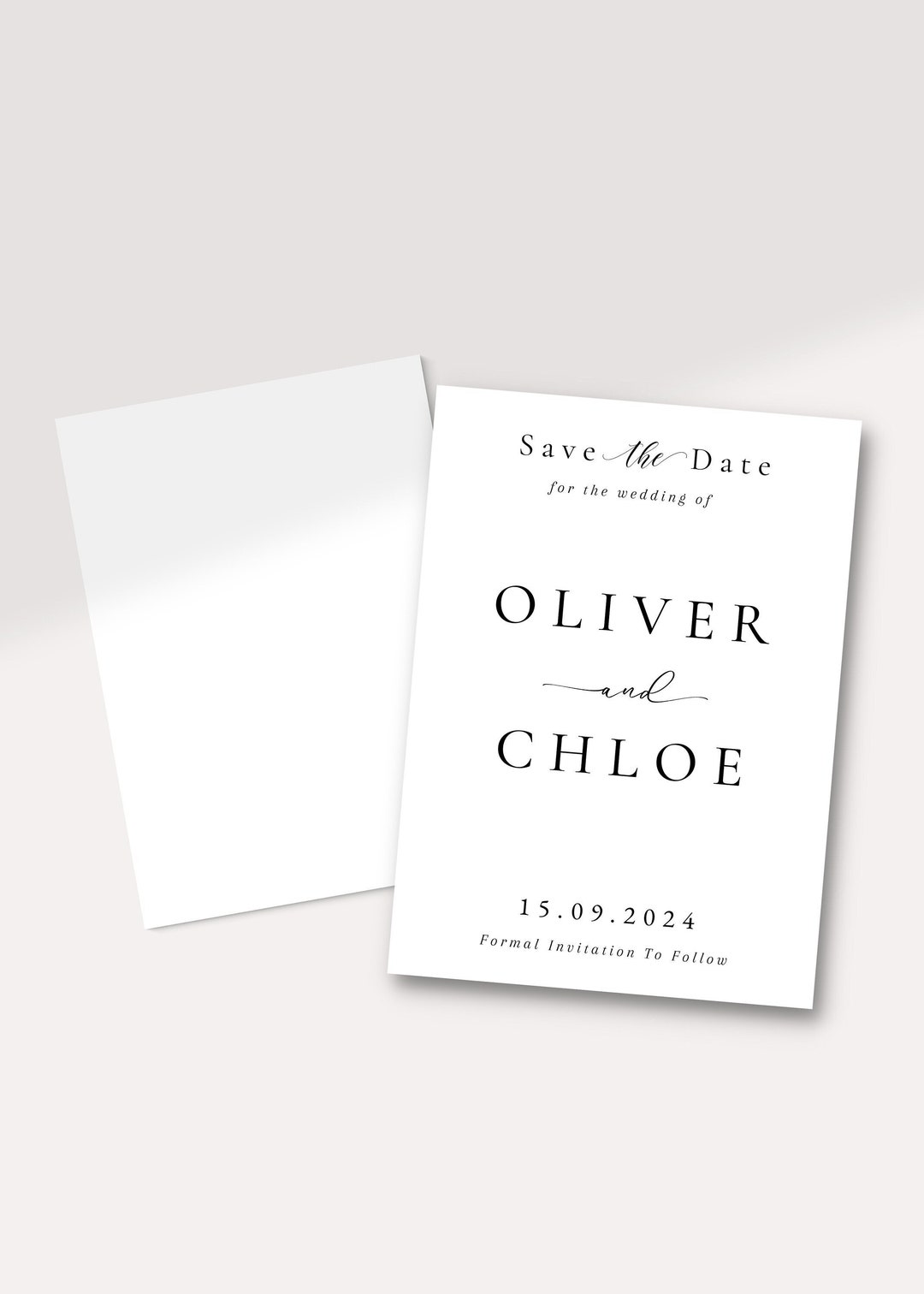 Modern Save the Date Cards With Envelopes, Minimalist Save the Date ...