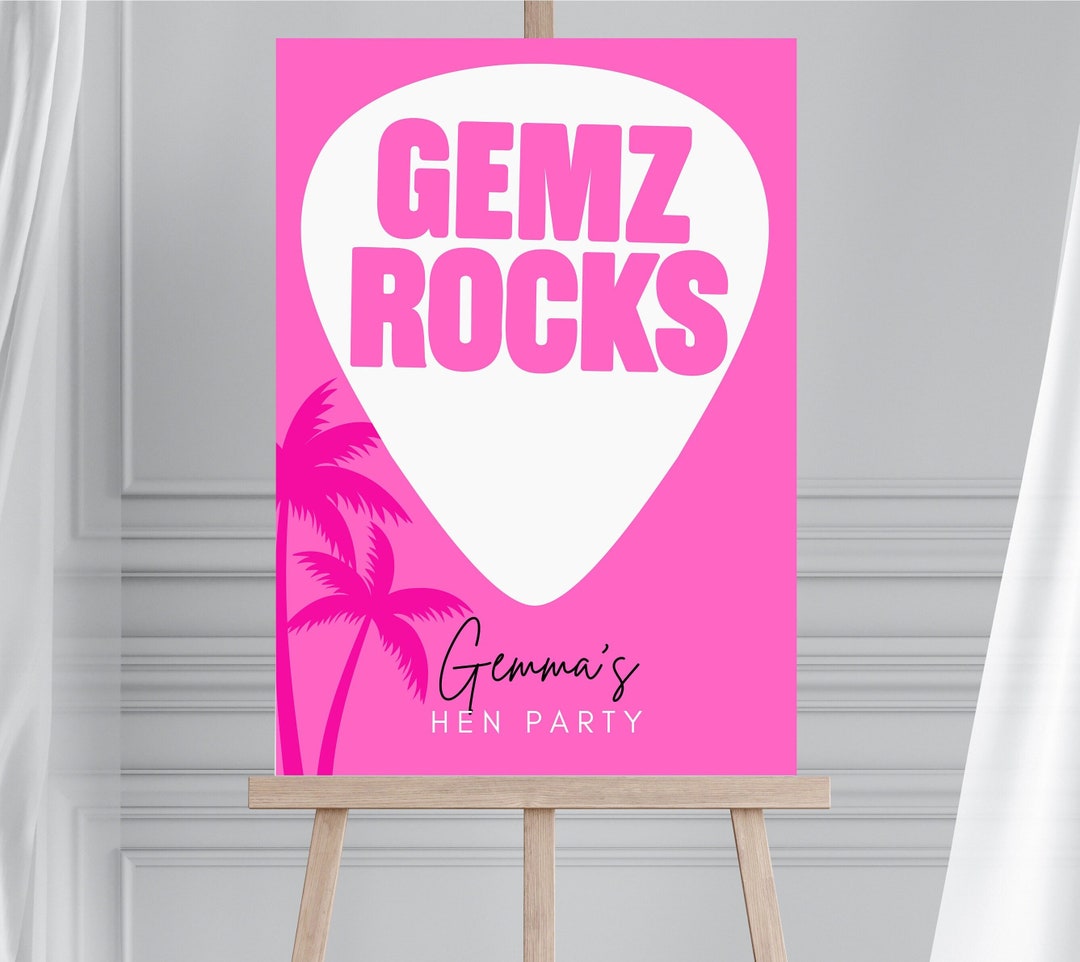 Ibiza Hen Bridal Shower Welcome Sign, Ibiza Rocks Beach Party Hen Party ...