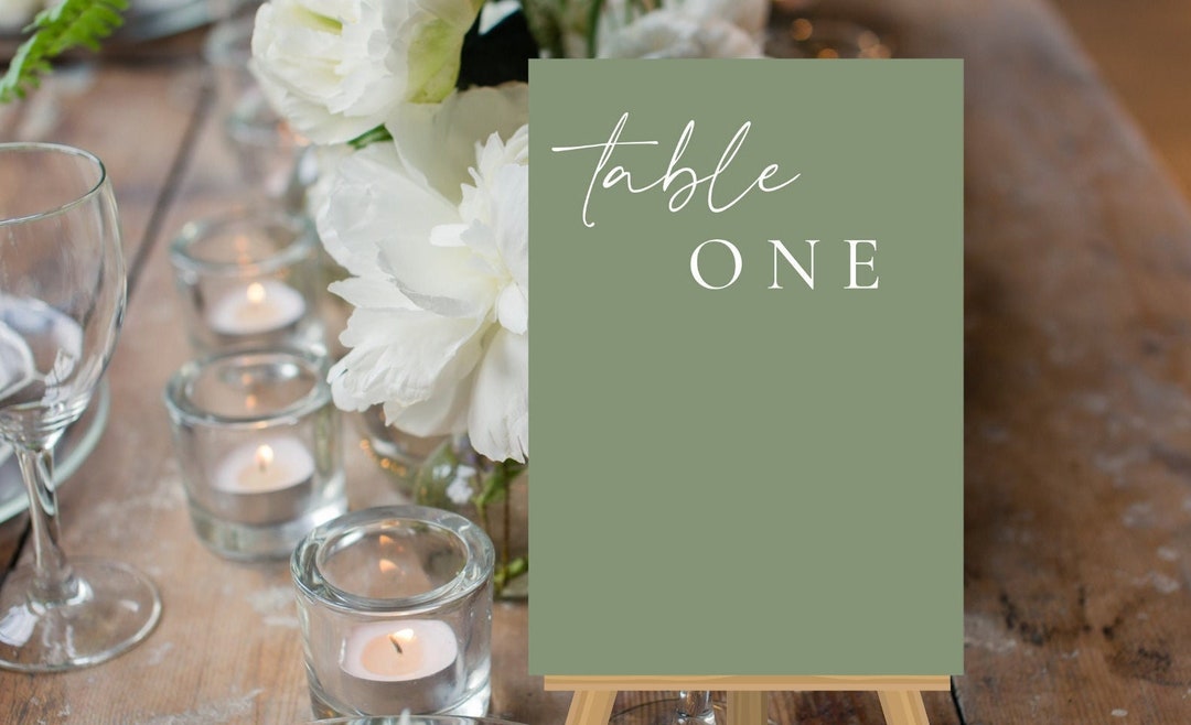 Sage Wedding Table Numbers, Olive Green Table Numbers, Sage Table Signs ...