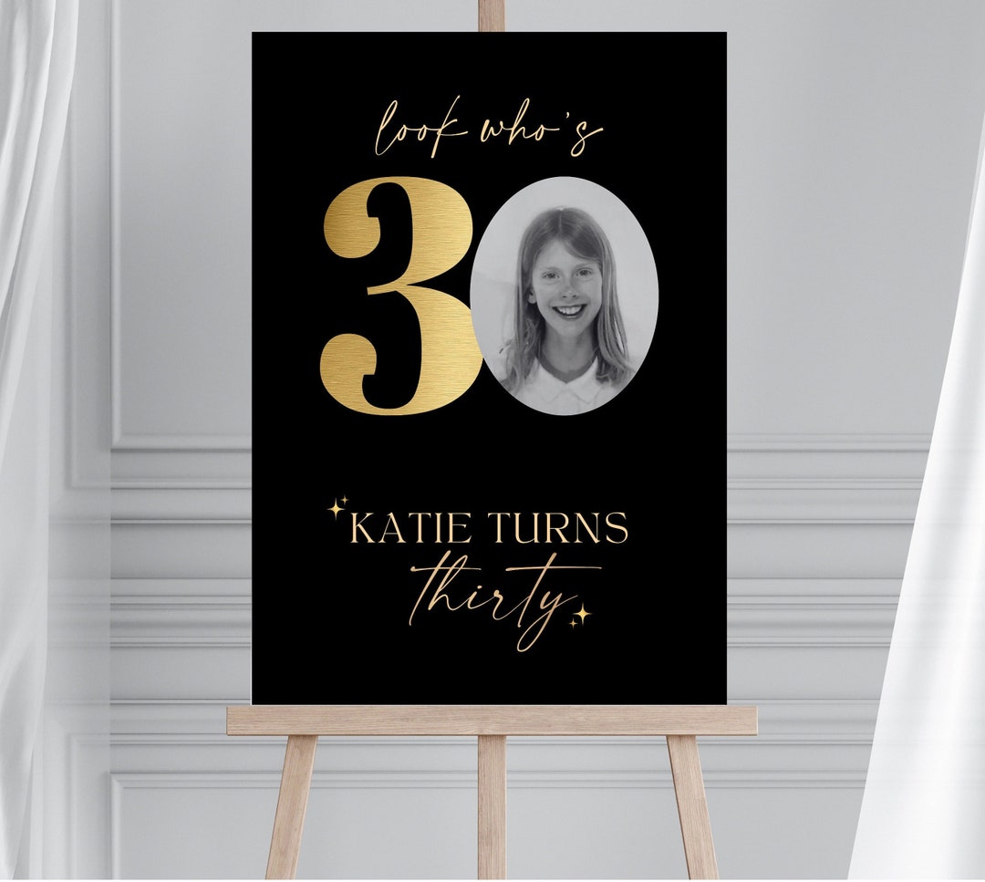 30th Birthday Welcome Sign, Photo Birthday Welcome Sign, Look Who's 30 ...