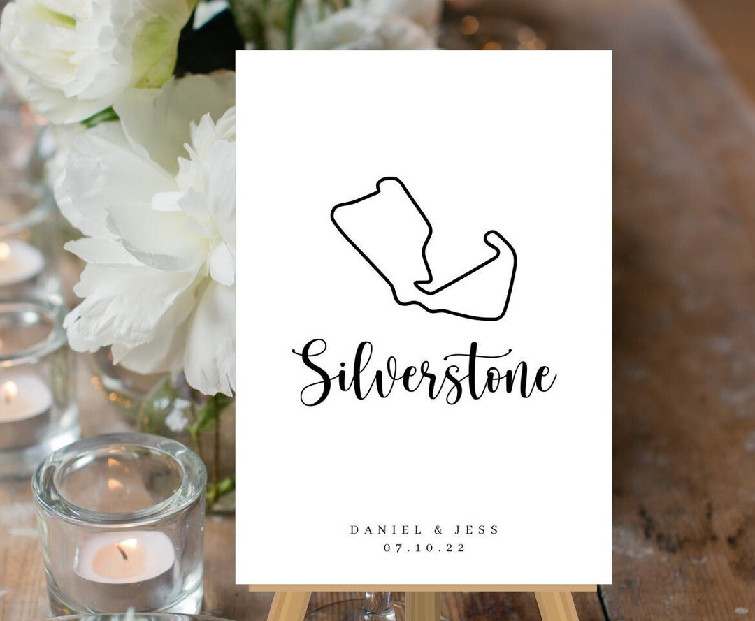 F1 RACETRACK THEMED Wedding Table Numbers, Modern Table Name Sign Grand ...