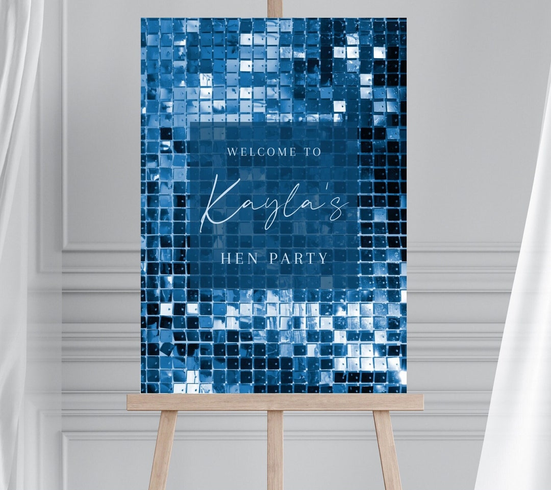 Disco Themed Bridal Shower Welcome Sign, Disco Ball Hen Party Welcome ...