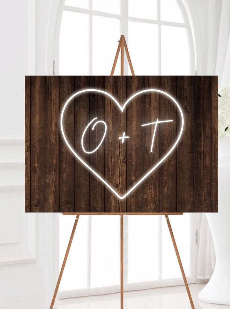 Wooden Neon Effect Wedding Sign Rustic LED Neon Effect - Etsy