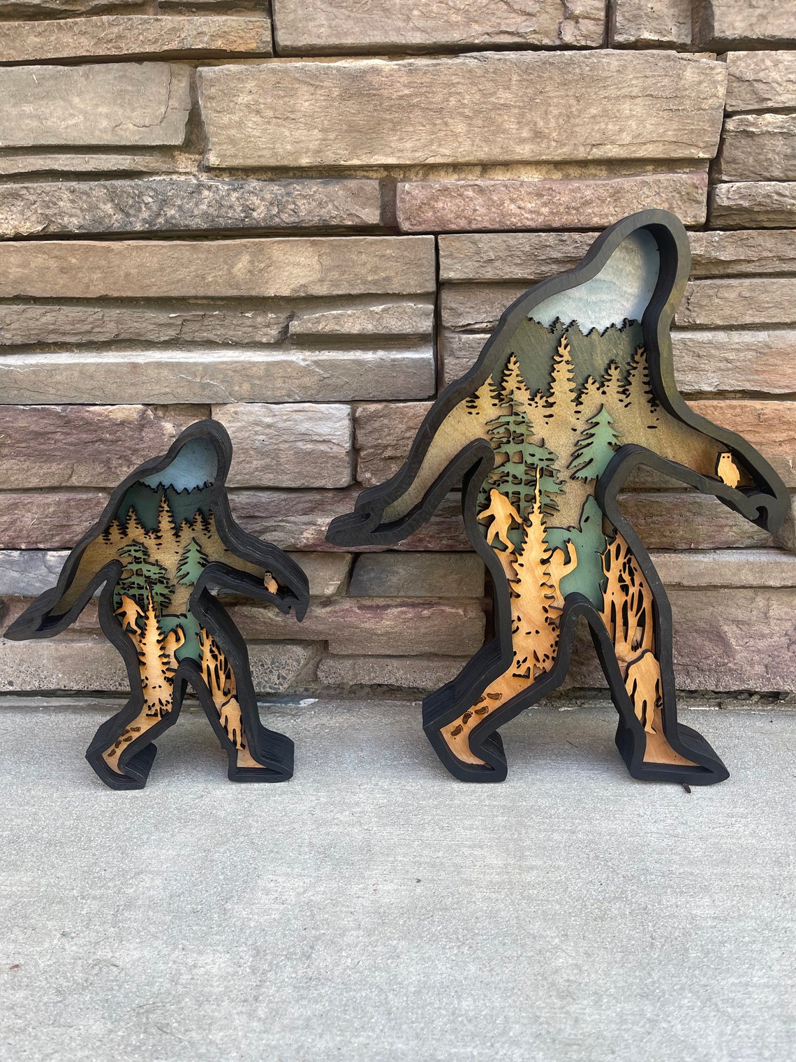 3D Big Foot, Sasquatch With Trees - Etsy