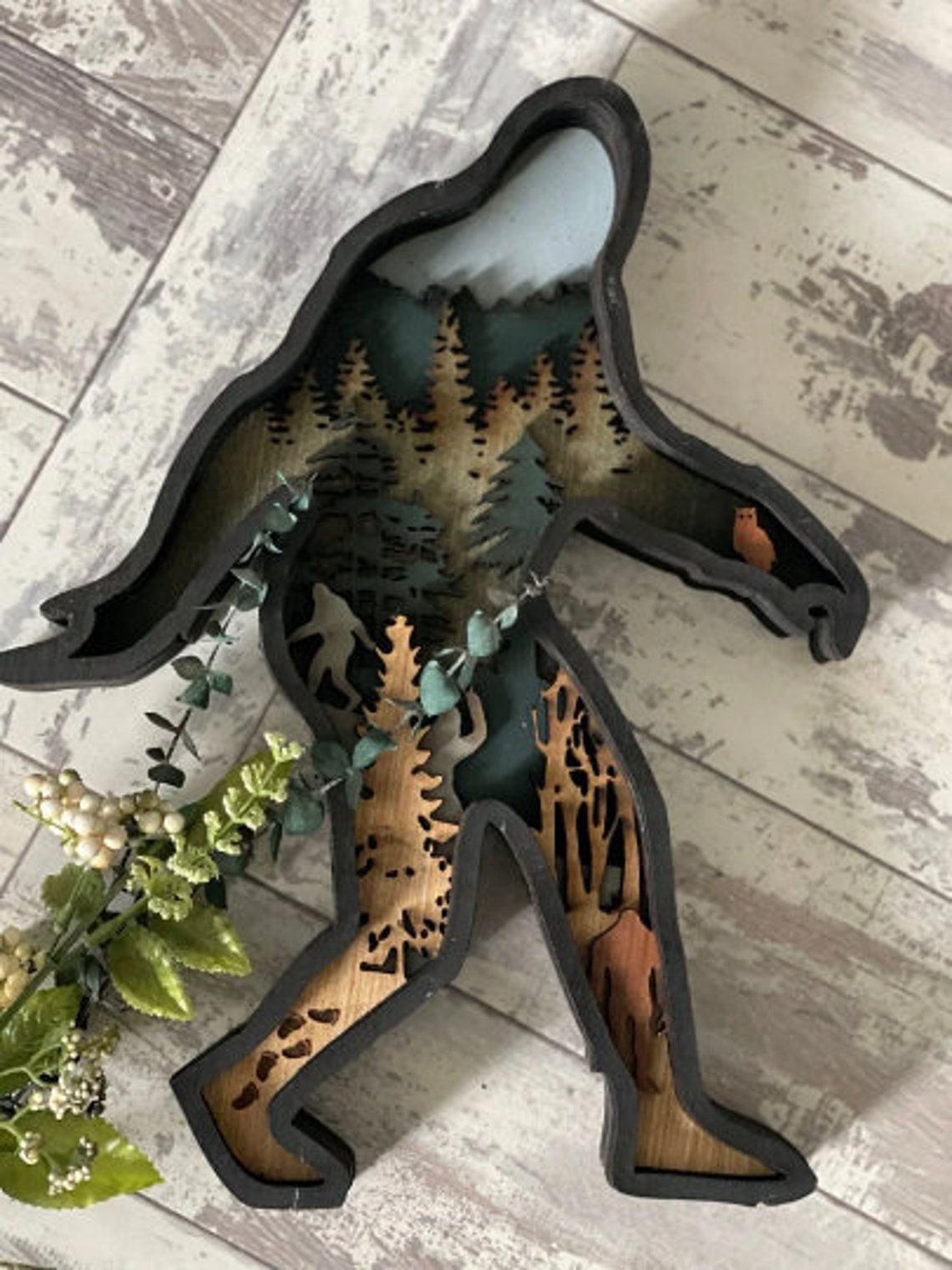 3D Big Foot Sasquatch With Trees - Etsy