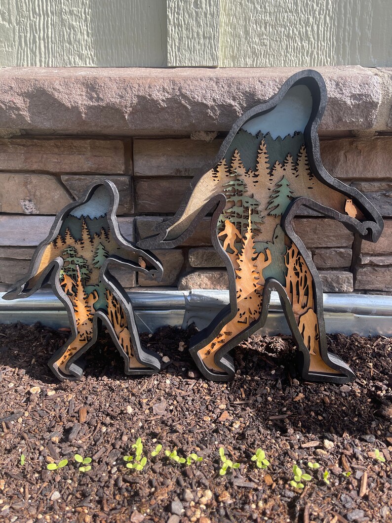 3D Big Foot, Sasquatch With Trees - Etsy