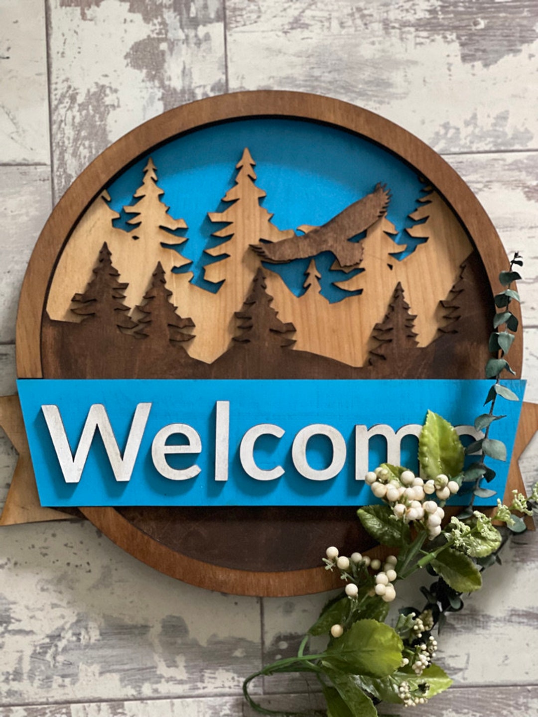 Multi-layered Welcome Wood Sign - Etsy