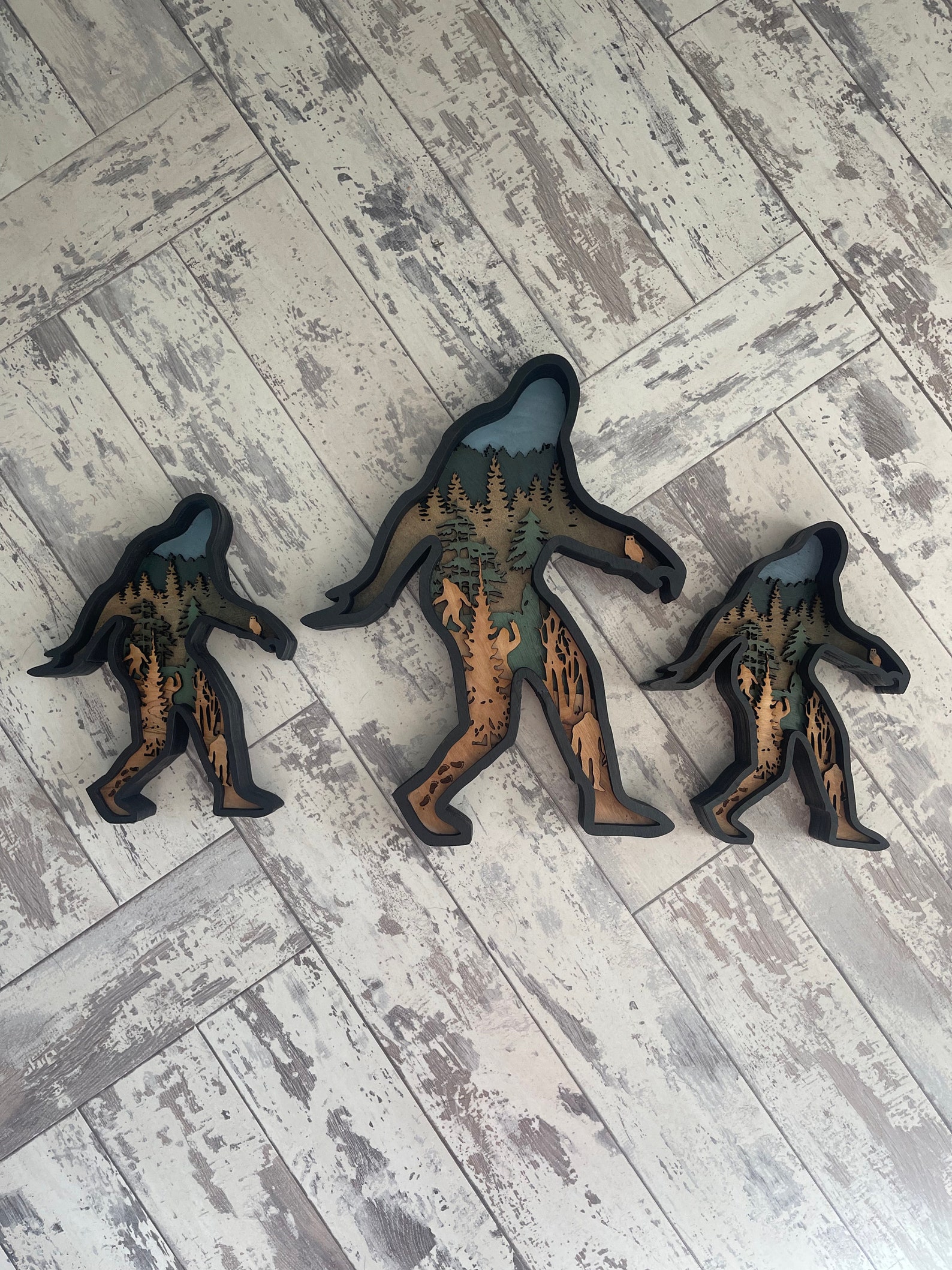 3D Big Foot Sasquatch With Trees - Etsy