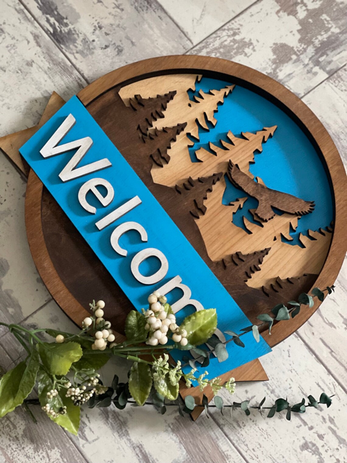 Multi-layered Welcome Wood Sign | Etsy