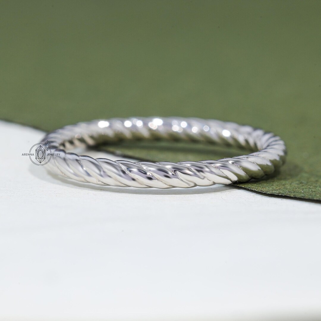 Infinity Twist Wedding Band Classic Solid Gold Women's Band Simple ...