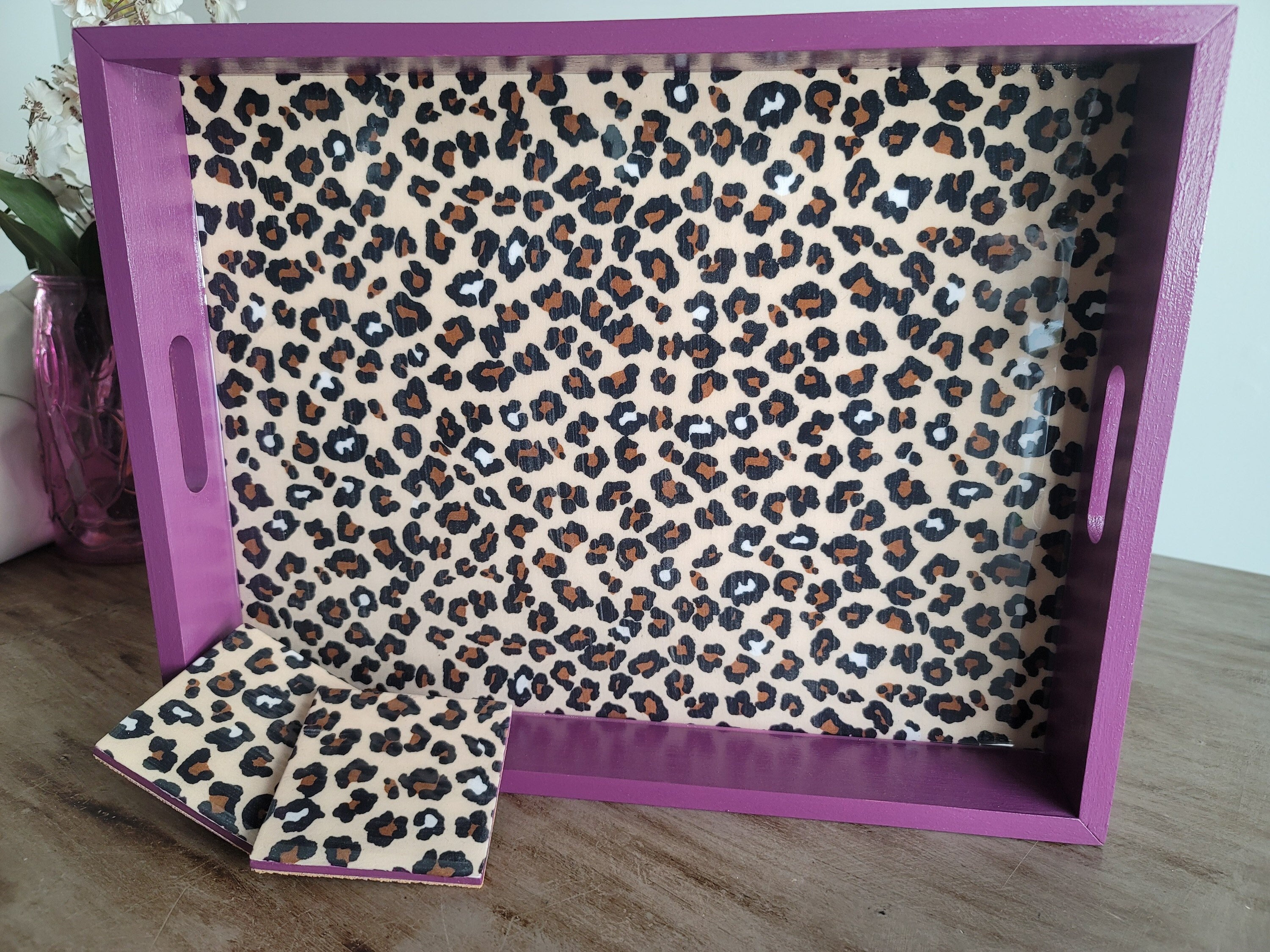Leopard Print Tray / Serving Tray / Decorative Tray / Tabletop - Etsy