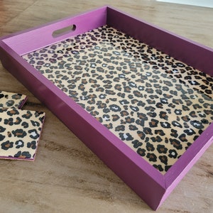 Leopard Print Tray / Serving Tray / Decorative Tray / Tabletop - Etsy
