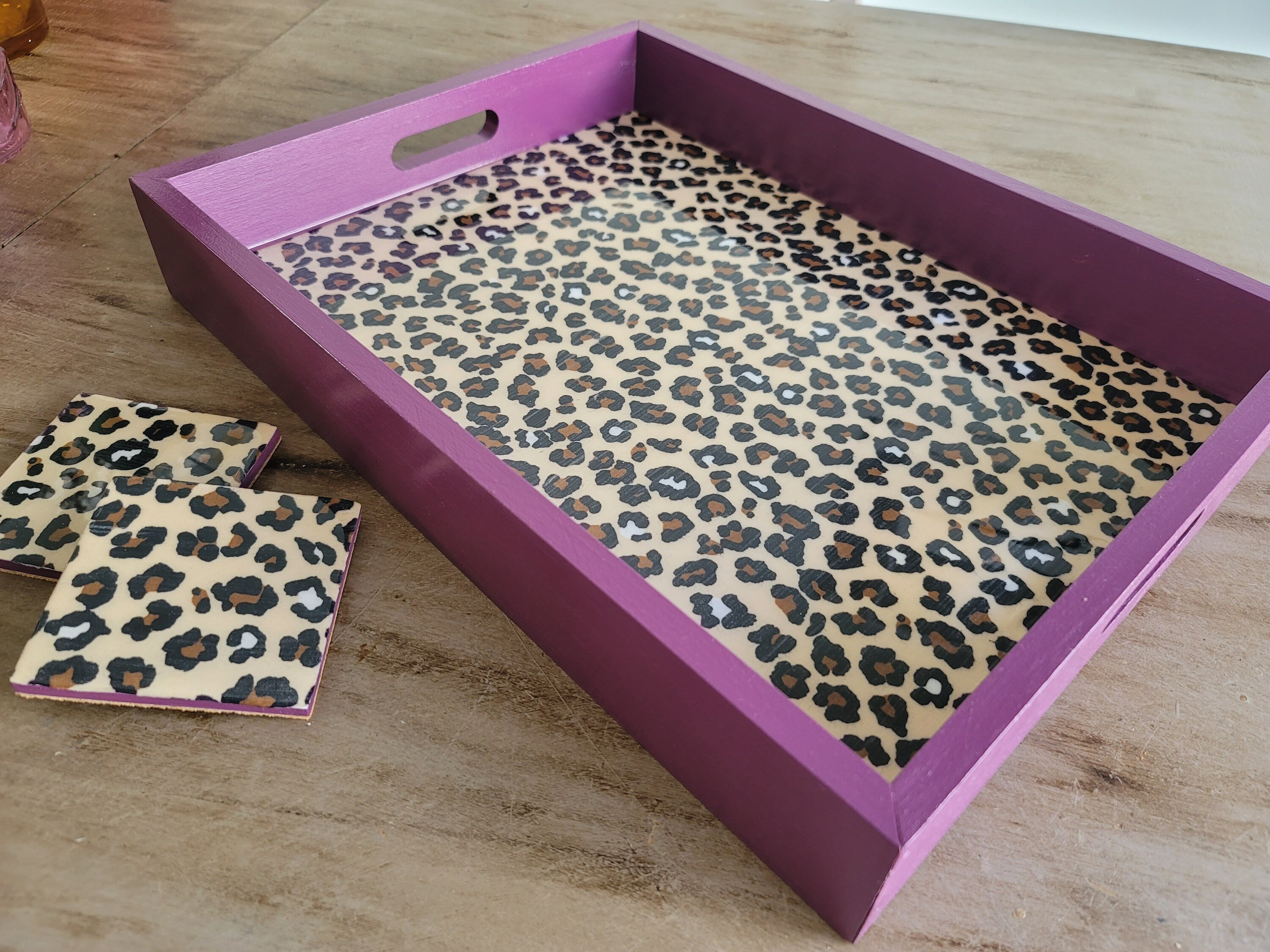 Leopard Print Tray / Serving Tray / Decorative Tray / Tabletop - Etsy