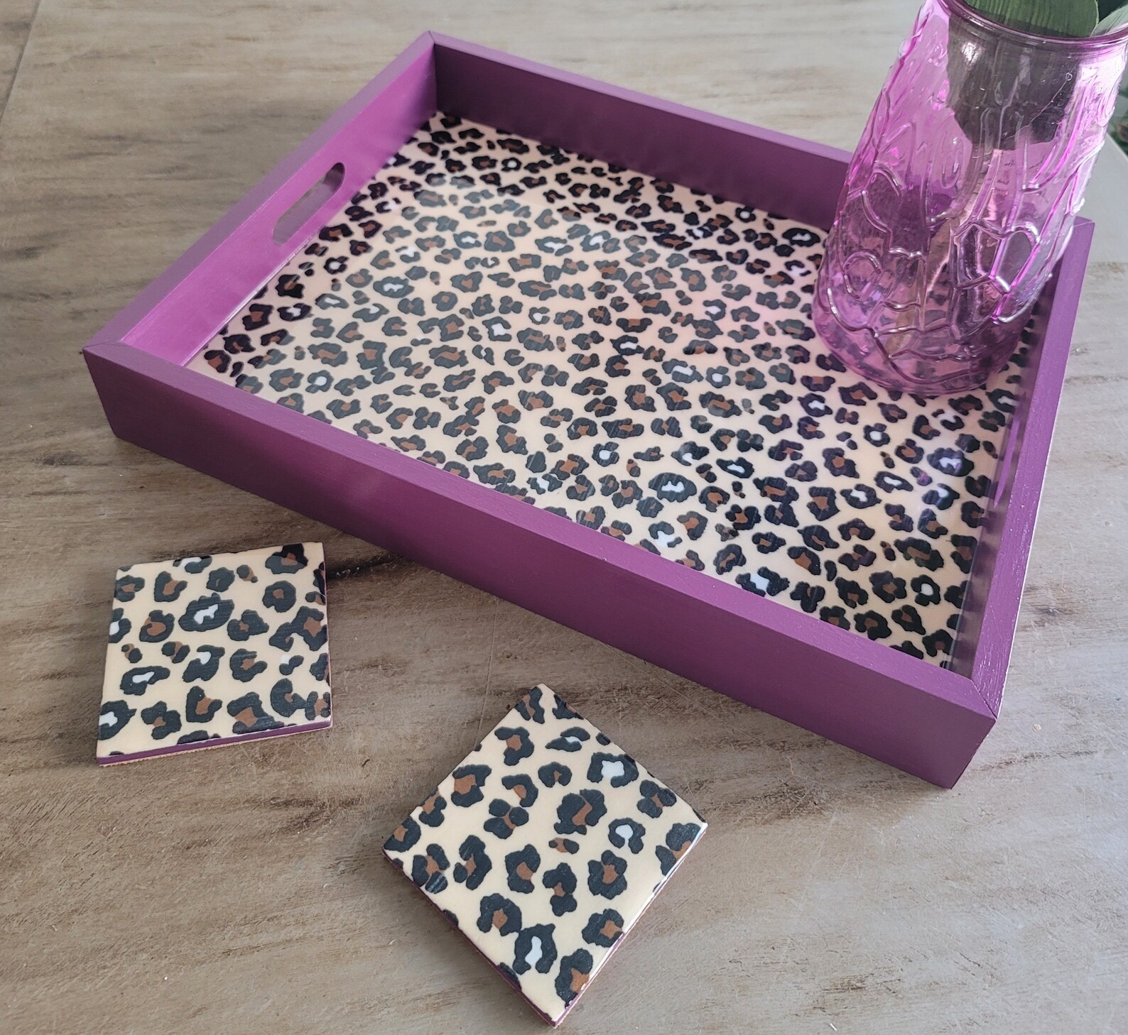Leopard Print Tray / Serving Tray / Decorative Tray / Tabletop - Etsy
