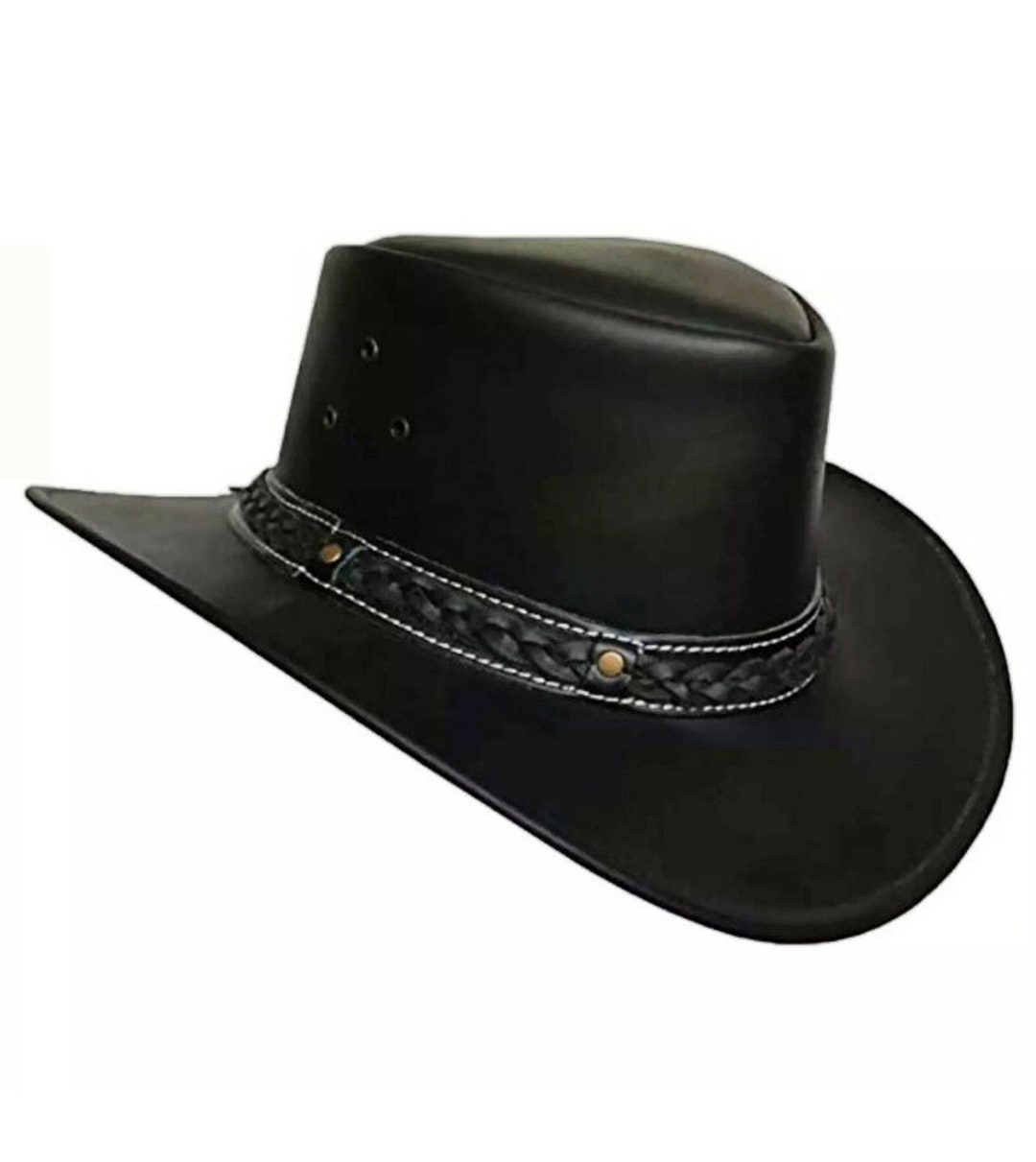 Unisex Australian Outback Hat Down Under Leather Hat - Etsy