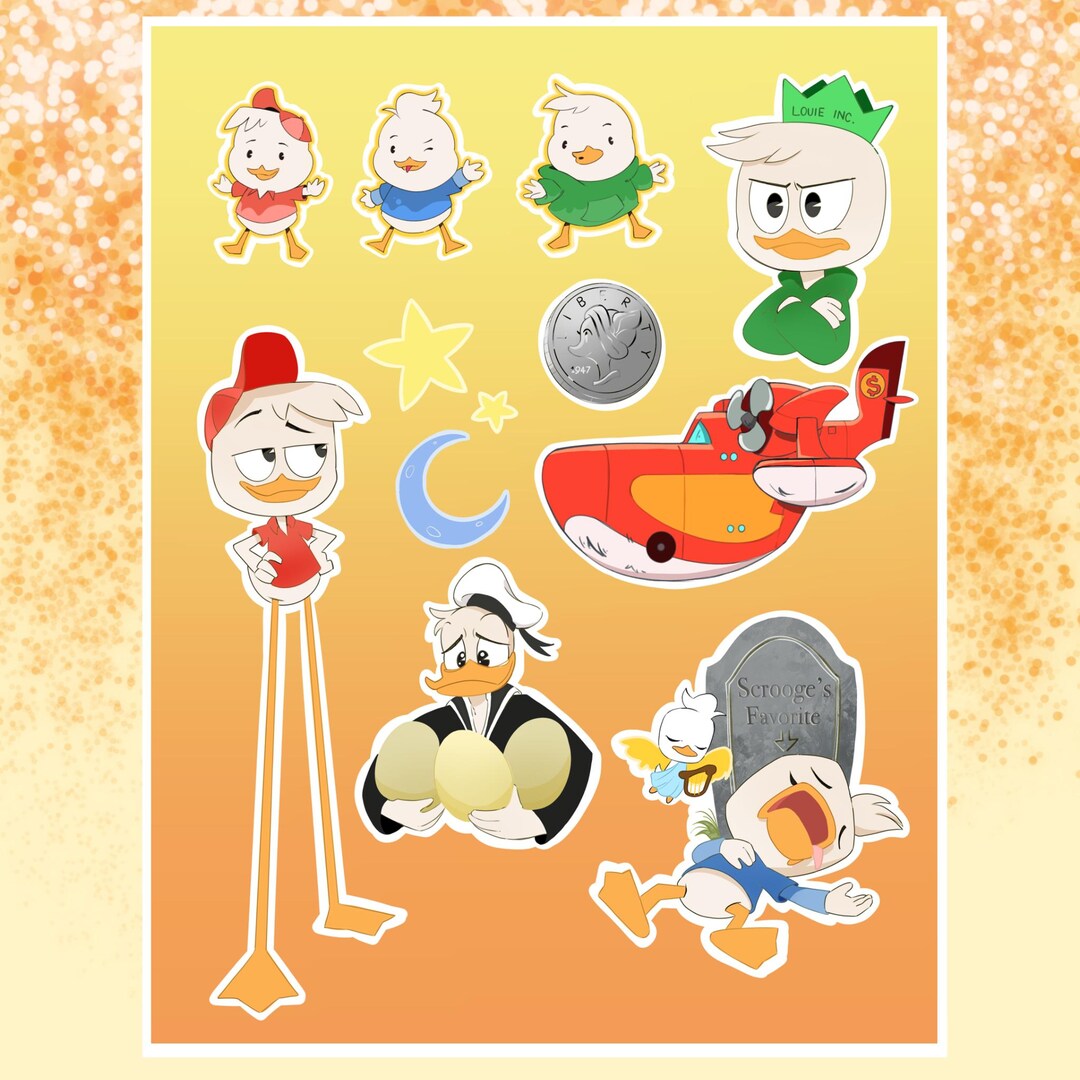 Ducktales Family Sticker Sheet Huey Dewey Louie | Animation Accessory ...