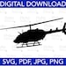 Bell 206L Long Ranger Helicopter DIGITAL DOWNLOAD - Svg, Pdf, Jpg, Png ...