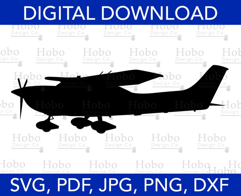 Cessna 182 Skylane Airplane DIGITAL DOWNLOAD - Svg, Pdf, Jpg, Png, Dxf ...