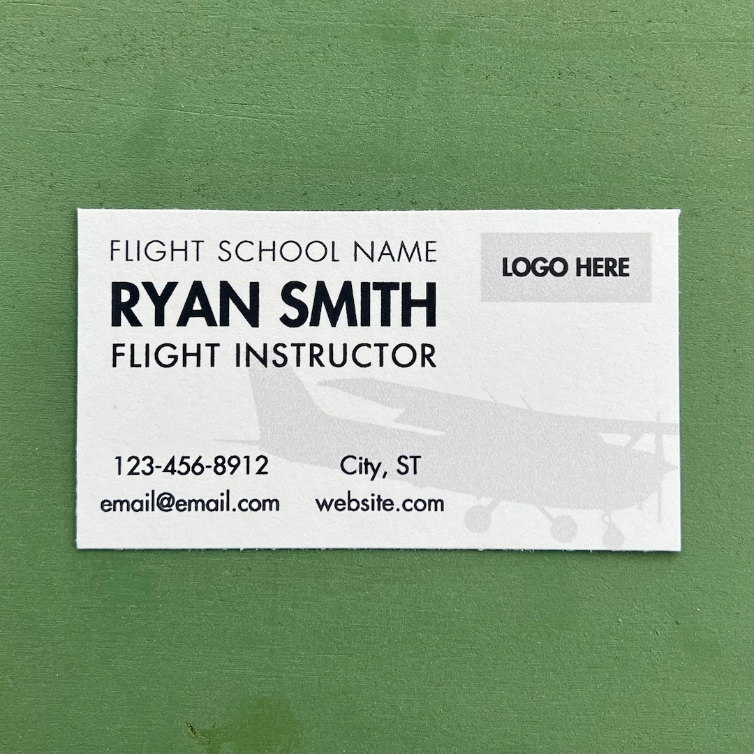 Airplane Flight Instructor Business Card 1 Side - DIGITAL DOWNLOAD - Etsy