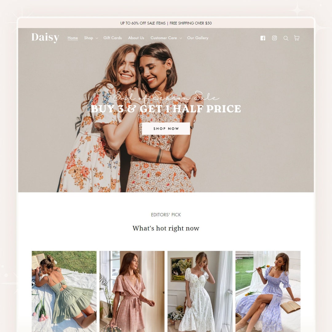 Daisy - Boutique Shopify Theme | Fashion Shopify Template | Feminine ...