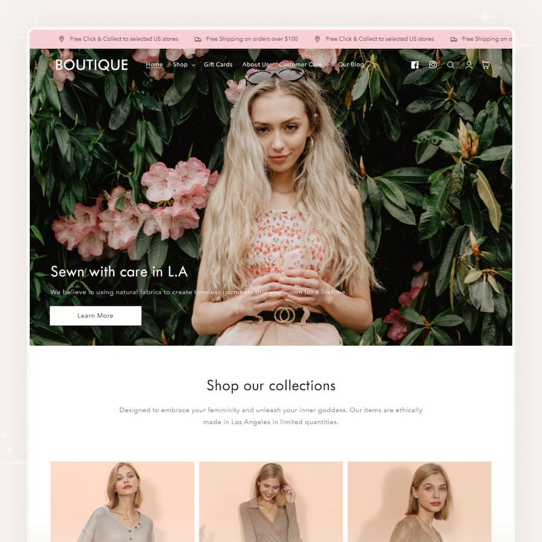 Boutique - Pink Shopify Theme | Fashion Shopify Template | Modern ...