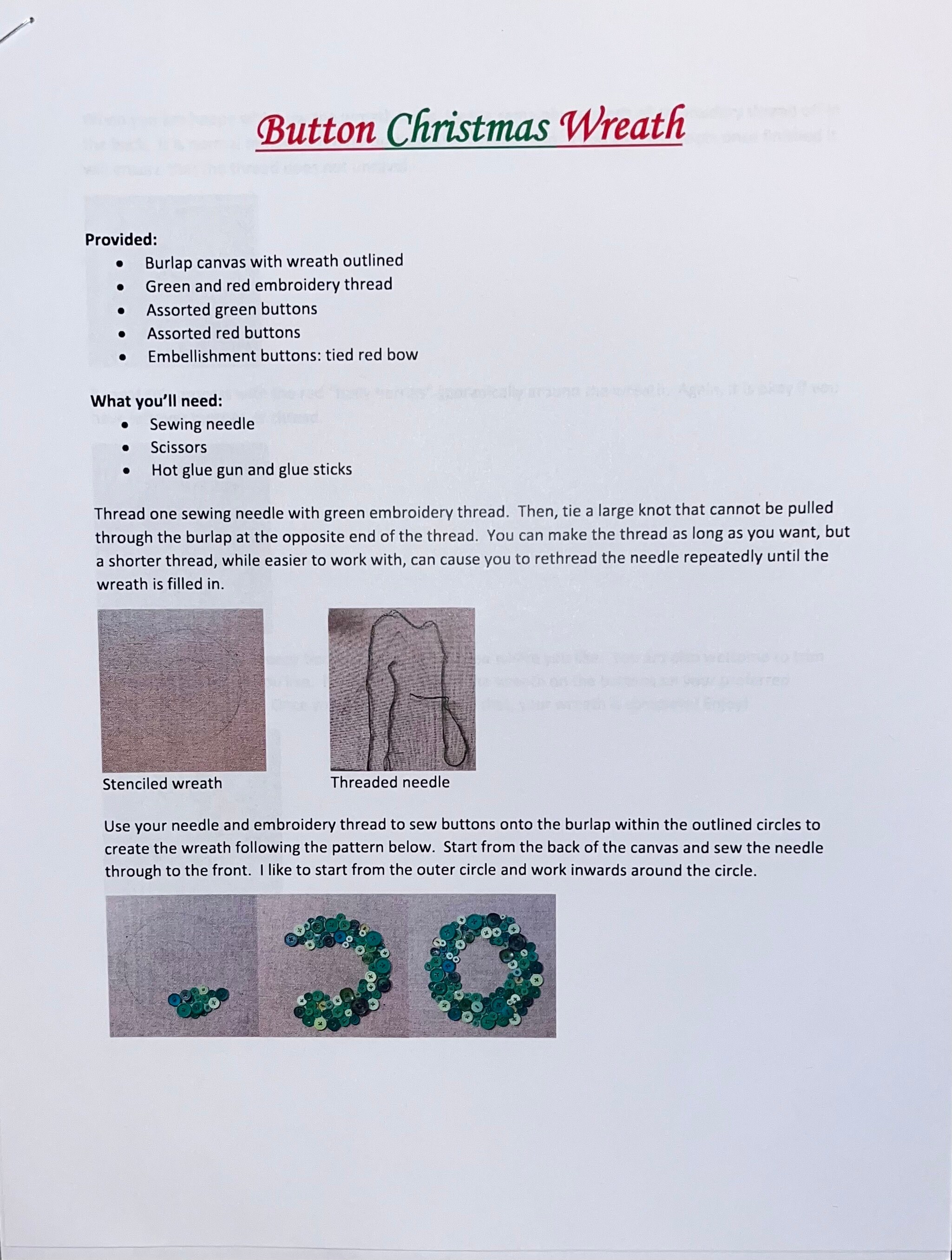 Christmas Wreath Button Kit - Etsy
