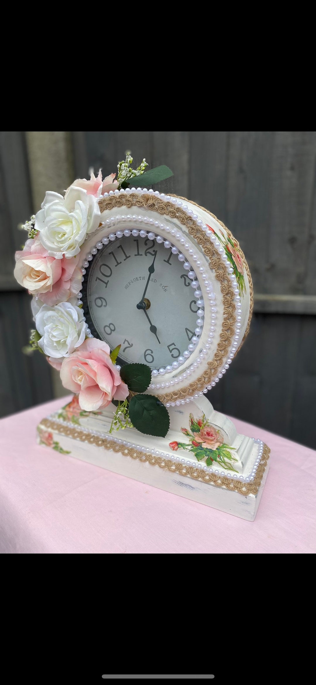 Shabby Chic Mantle Clock - Etsy