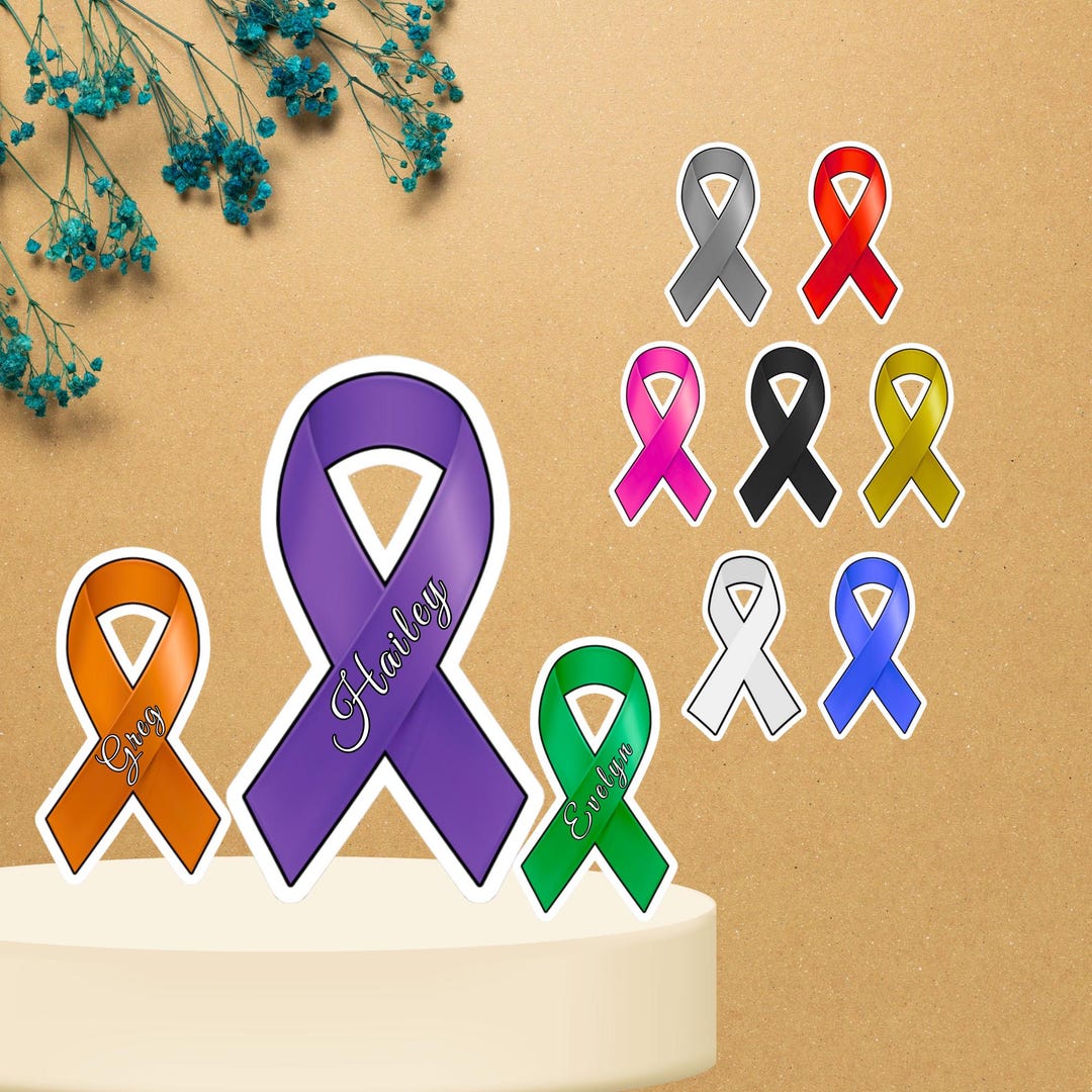 Awareness Ribbon Stickers – Multiple Colors & Causes | Support Stickers ...