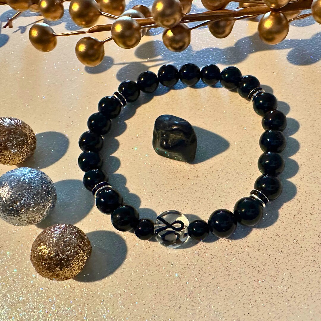 Black Ribbon Awareness Bracelet, Melanoma Awareness, Mourning Jewelry ...