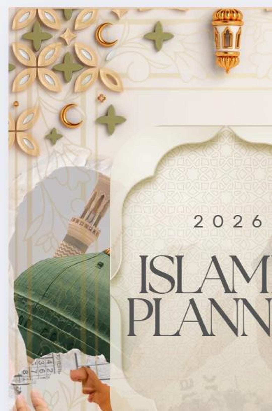 Islamic Planner 2026 Printable PDF | Gold Islamic Motif Daily Planner ...