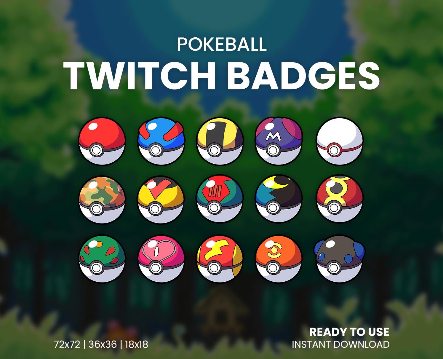 POKEBALL Sub & Bit Badges | Twitch Graphics for Streamers - Etsy