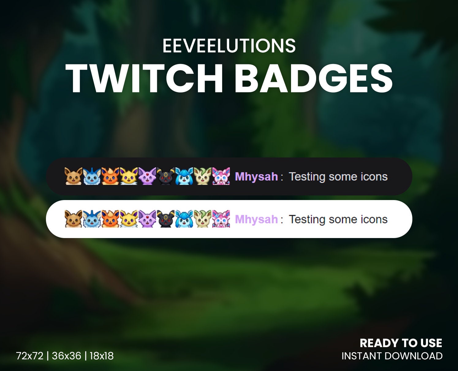 POKEMON EEVEELUTIONS Sub & Bit Badges Twitch Graphics for Streamers - Etsy