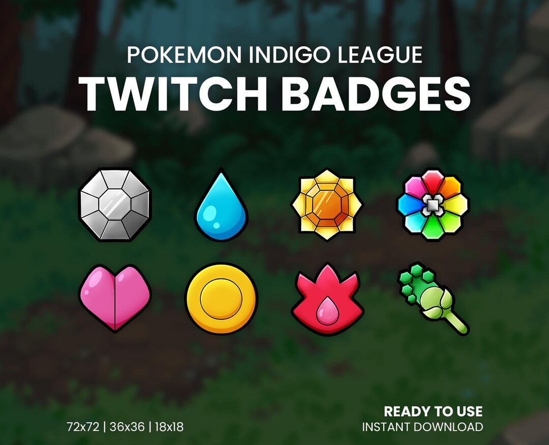 POKEMON KANTO GYM Sub & Bit Badges | Twitch Graphics for Streamers - Etsy