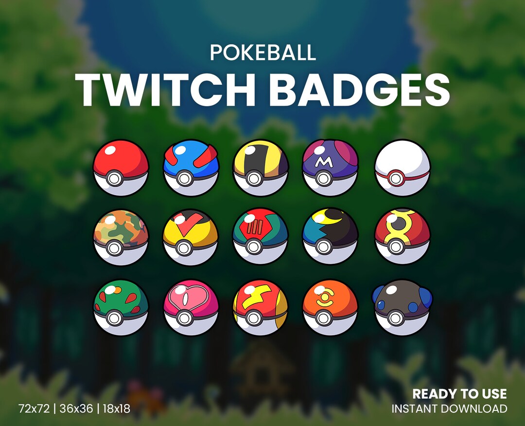 POKEBALL Sub & Bit Badges Twitch Graphics for Streamers - Etsy