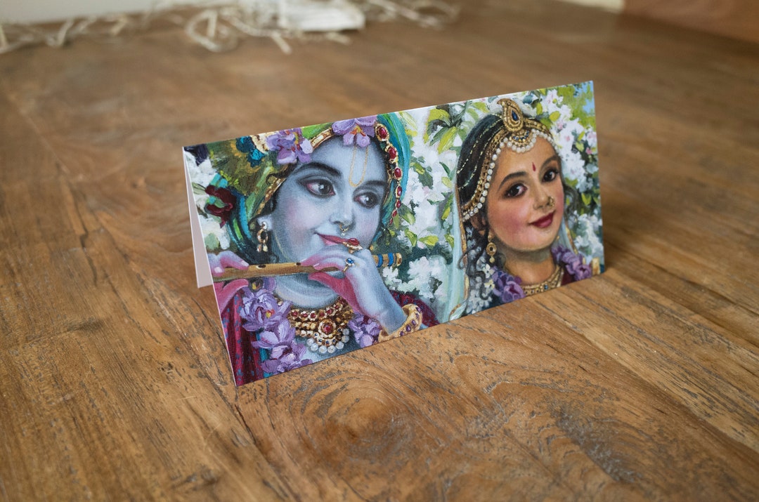 Radha Krishna Greeting Cards | Blank Inside | Bhakti Art | Free ...