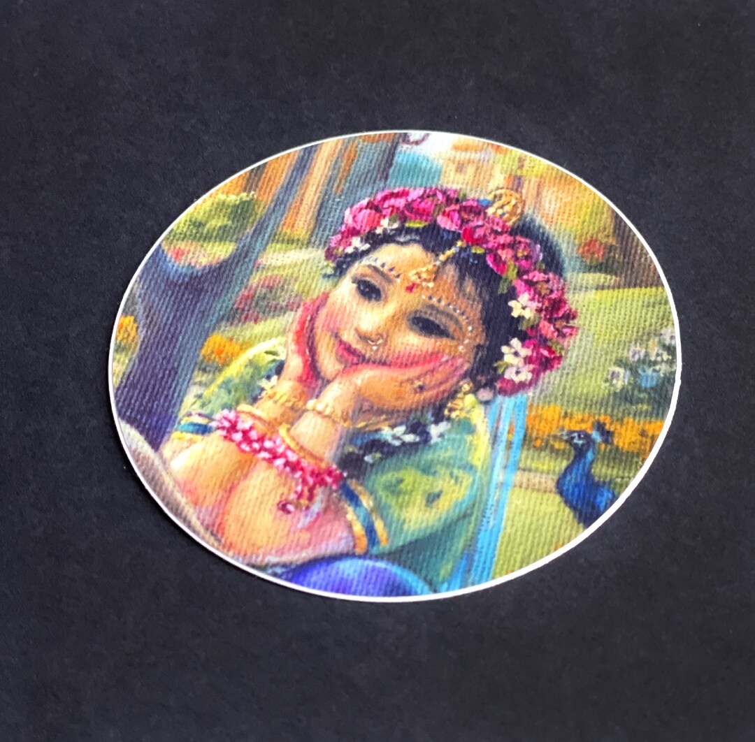 Little Radha Round Sticker | Vinyl | Waterproof - Etsy